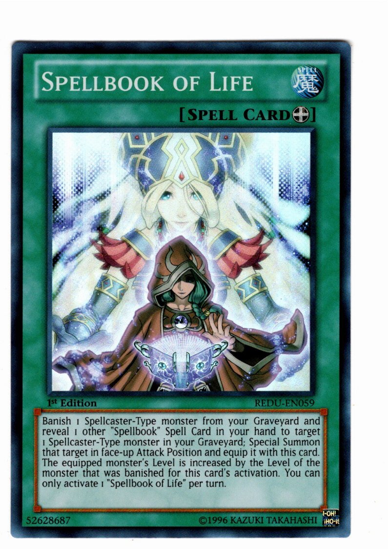Yugioh- 1X Spellbook of Life - Super Rare - 1st Edition - REDU-EN059 ...