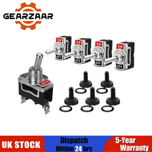 5 Set Waterproof Toggle Flick Switch 12V ON/OFF Car Dash Light Metal ...