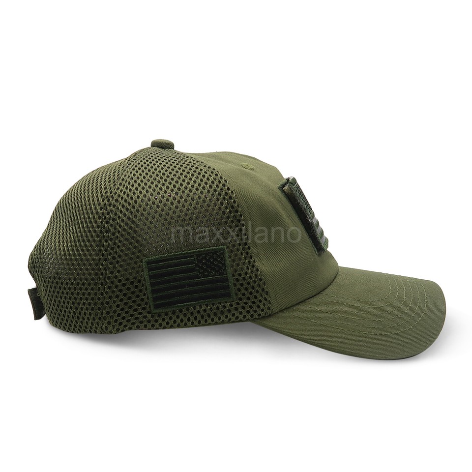 Baseball Cap USA Flag American Men Hat Detachable Patch Mesh Tactical ...