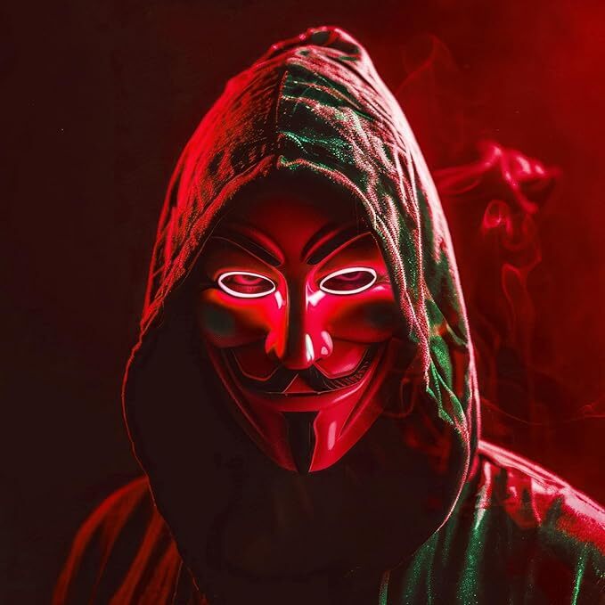 Light Up Anonymous mask Guy LED Halloween Cosplay Vendetta Hacker ...