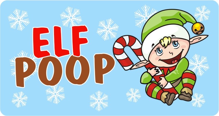 Christmas ELF POOP poem Sticker Xmas Gift Label seal tag fun nx01 X52 ...