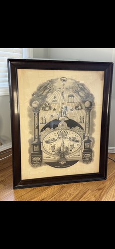 LIGHT AND TRUTH Masonic Freemason Litho 1905 The Brotherhood Art ...