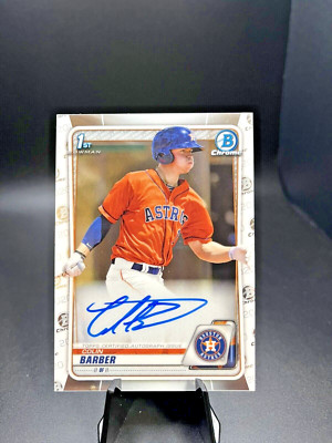 2020 Bowman Chrome #CPA-CBA Colin Barber 1st Auto Astros RC Houston ...