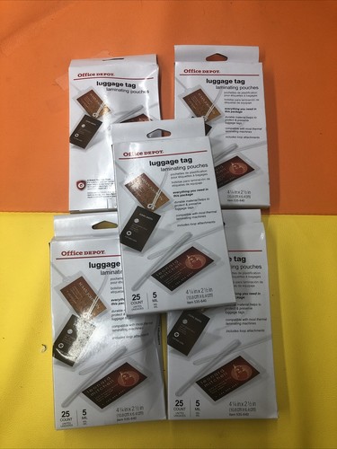 (125) Office Depot Laminating Luggage Tags Pouches 2 1/2 x 4 1/4 Clear ...