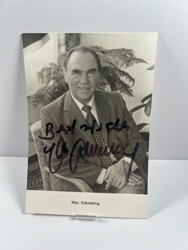 Max Schmeling Signed Autographed Picture Photo Postcard JSA HOF | eBay