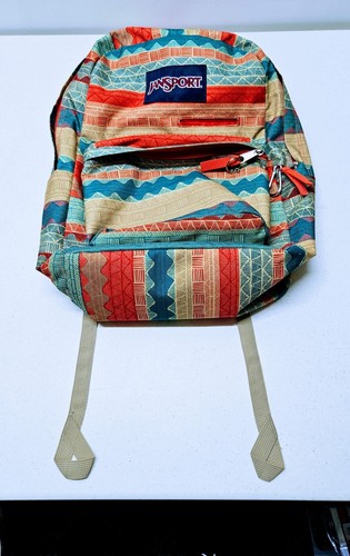 Jansport Digibreak Backpack Malt Tan Boho Stripe Aztec Print Laptop Bag ...