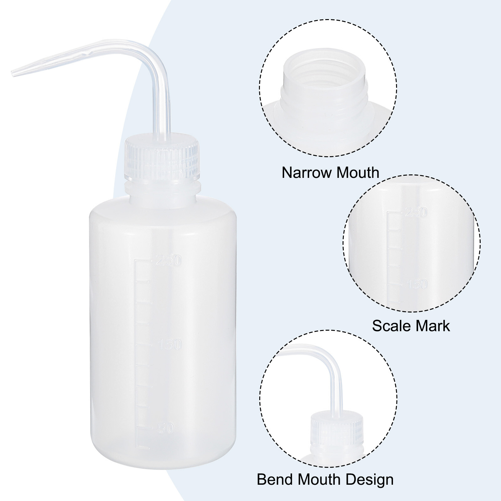 2Pcs 8oz Lab Squeeze Bottle 250ml Plastic Safety Wash Bottles (White ...