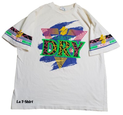 Vintage Labatt Dry La T Shirt Geometric Graphic T Shirt Sz XL/2XL | eBay