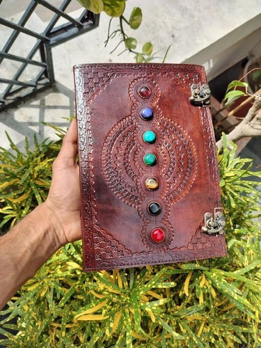 American Large Genuine Handmade Leather Seven Stone Journal New Blank ...