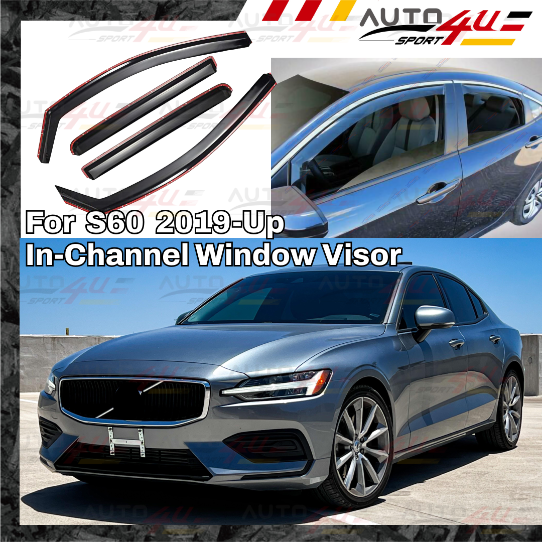 For 2019-Up Volvo S60 In-Channel Vent Window Visor Rain Wind Guard ...