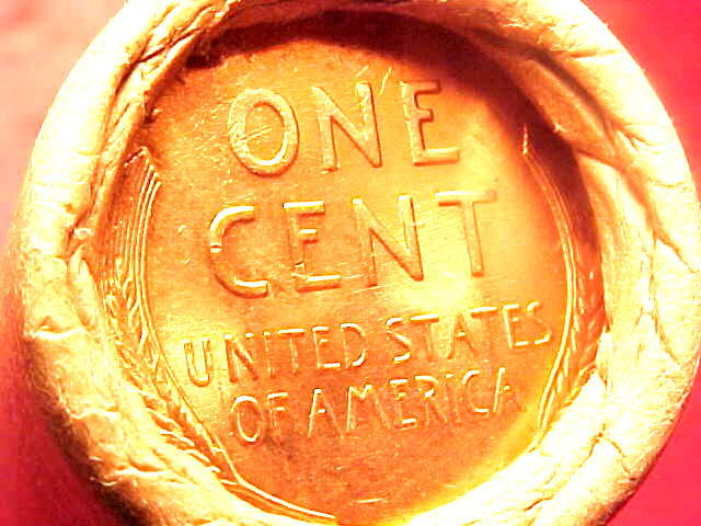 TAILS / TAILS OBW BU LINCOLN WHEAT PENNY ROLL YEAR UNKNOWN OLD VINTAGE ...
