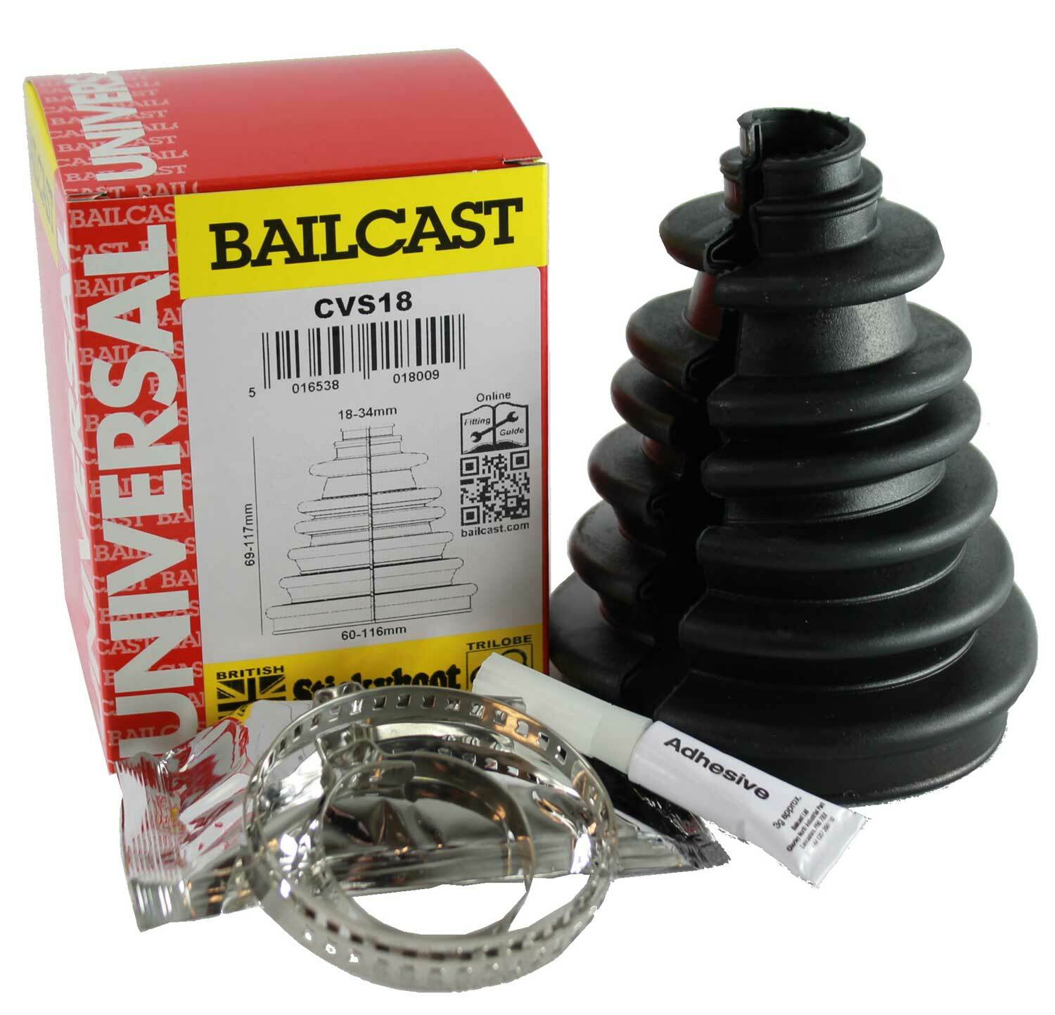 Universal Split CV Drive Shaft Boot Kit By Bailcast CVS18 No ...
