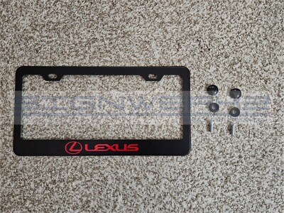 Lexus Logo Red Black Stainless Steel US/Canada License Plate Frame | eBay