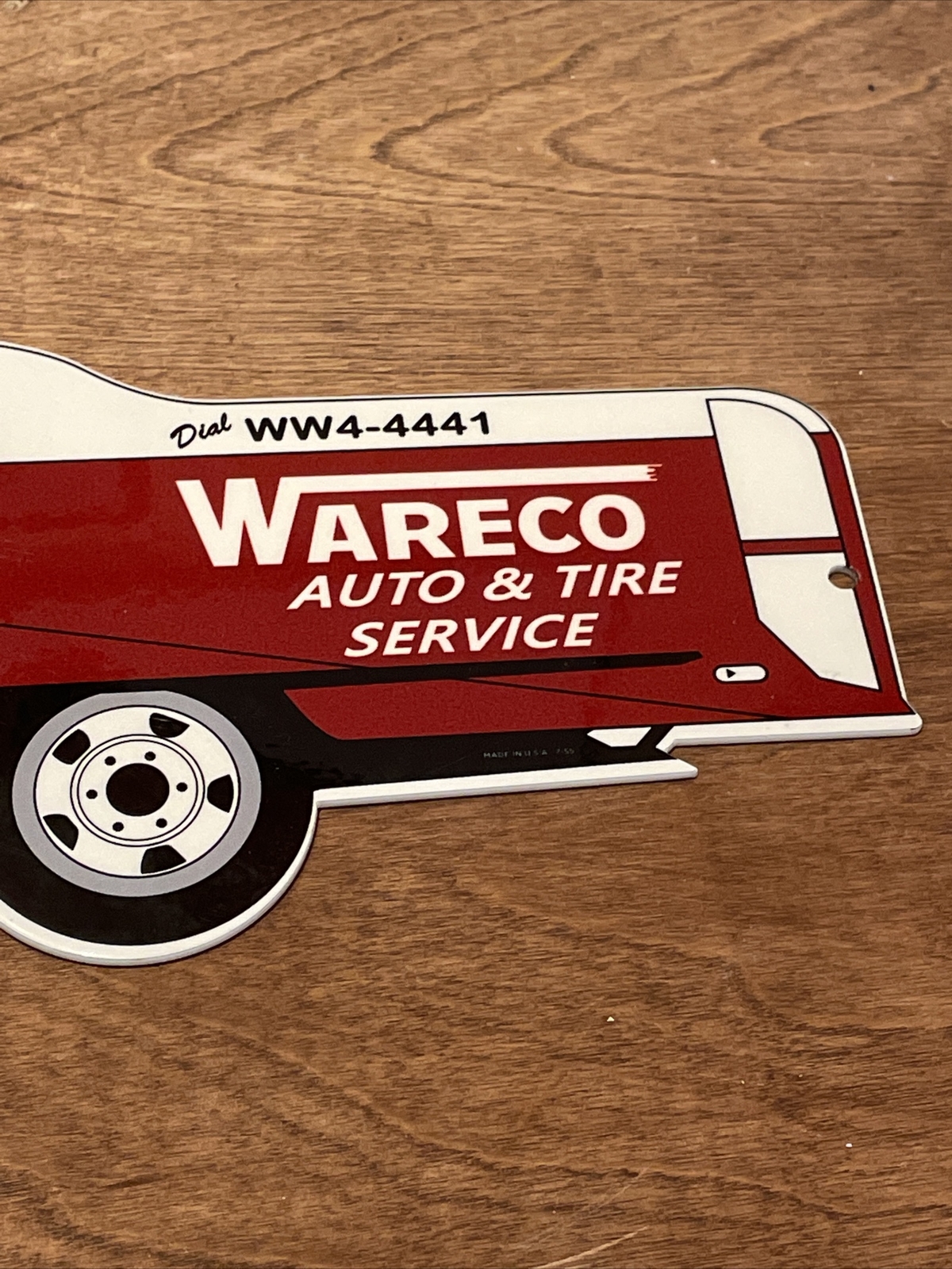 VINTAGE ''WARECO DEALER TRUCK'' GAS & OIL 16X5 INCH PORCELAIN DEALER SIGN | eBay