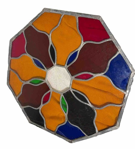 Leaded Stained Glass Window Hanging Mandala Flower Colorful Octagon ...