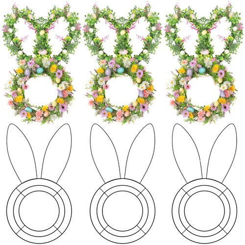6 Pcs 16 Inches Easter Bunny Wreath Form, Bunny Wire Wreath Frame for ...