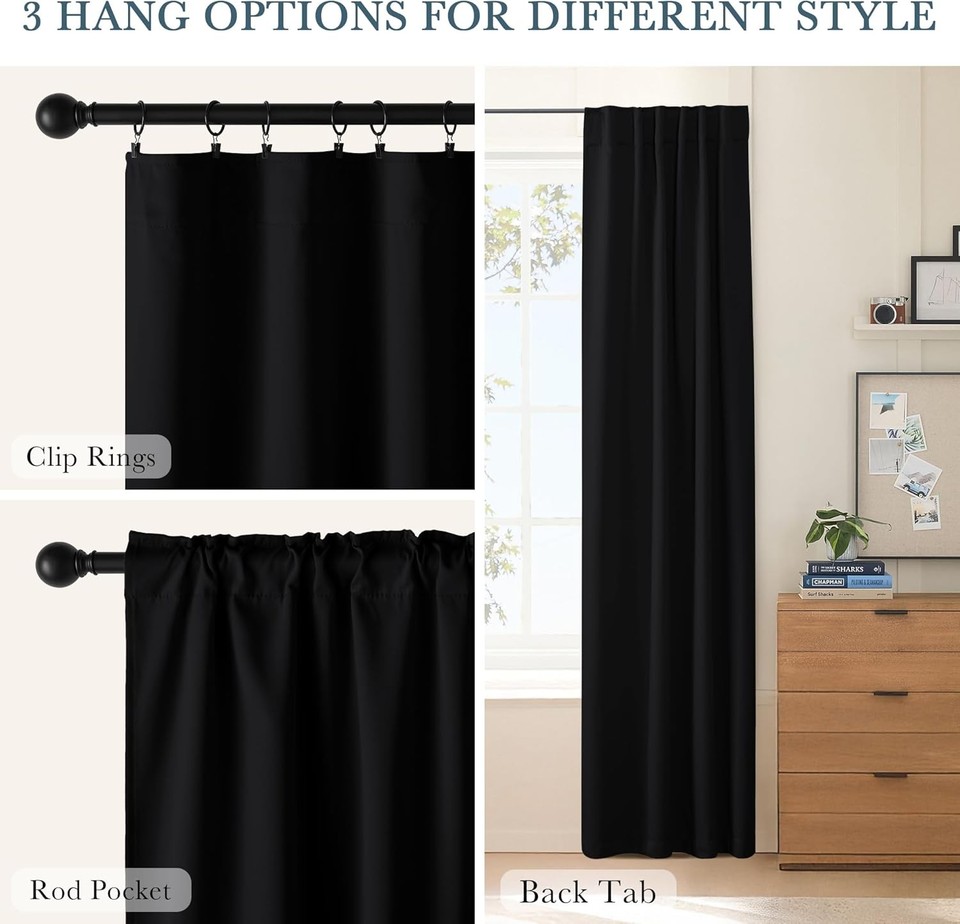 PONY DANCE Short Blackout Curtains 45 inch 42"W x 45"L (Pack of 2 ...