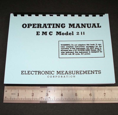 Manual and Test Data for EMC Model 211 Tube Testers, Dated 1960 5.5x8 ...
