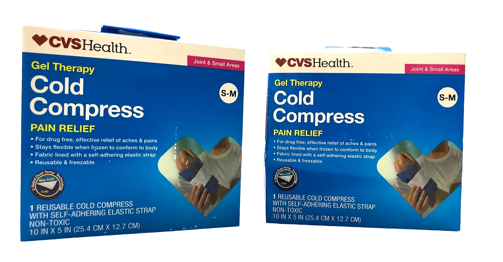 2 Pack CVS Health Reusable Fabric Gel Cold Compress S/M for Joints ...