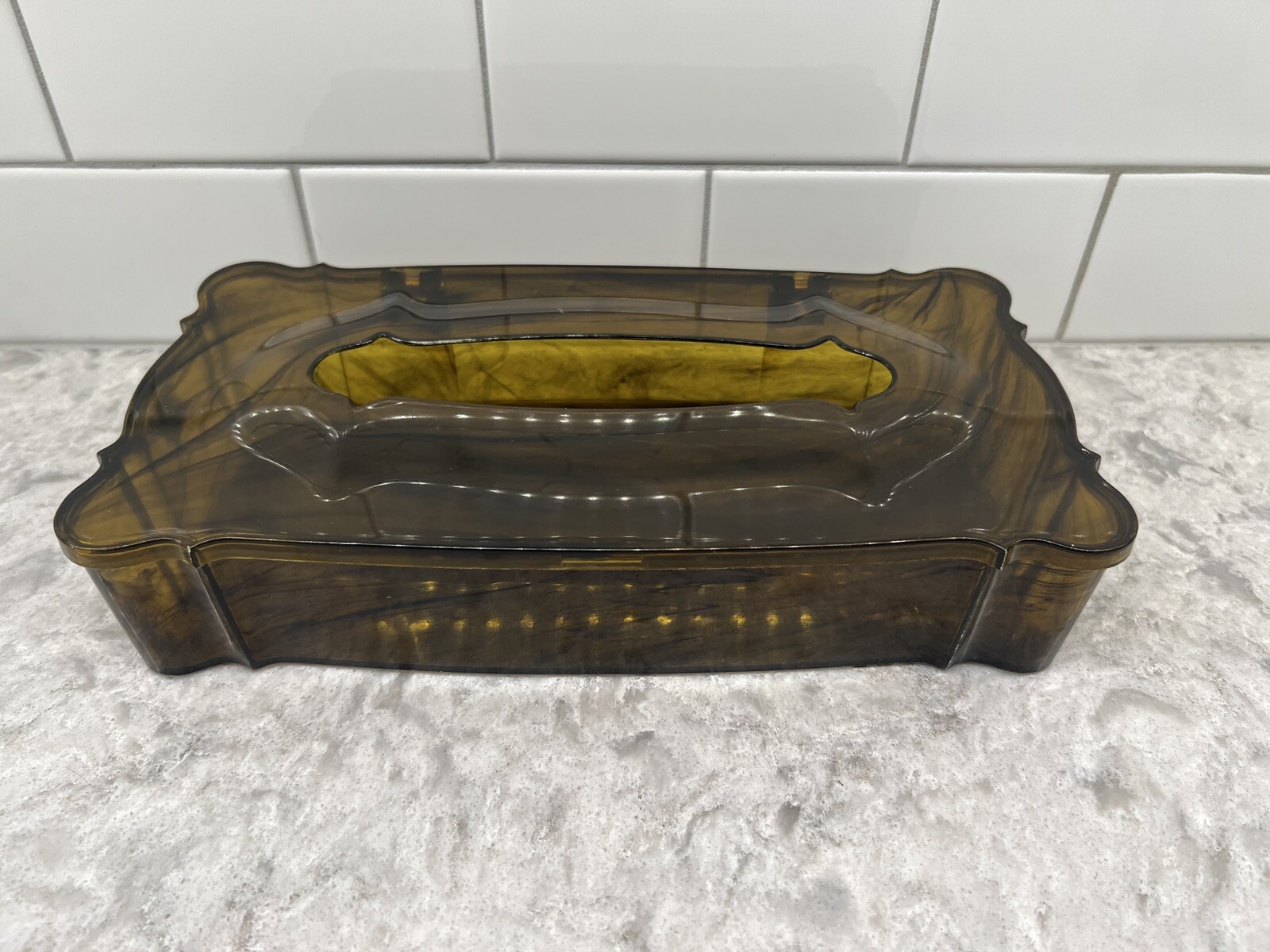 Trelawney Of Canada Tortoise Shell Coloured Tissue Box Vintage. | eBay