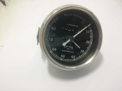 Smith 10 - 80 Mph Speedo black face metal body For Classic Bikes | eBay UK