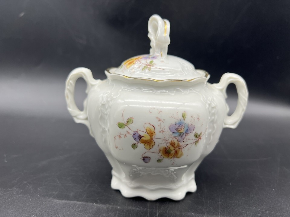 Antique German/Austrian Porcelain Chocolate Pot Set w Creamer & Sugar ...