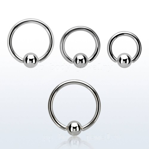PAIR 14G Surgical Steel Captive Bead Ring Helix Tragus Labret Earrings ...