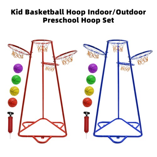 Early Learning 4 Hoop Kid Basketball Hoop Indoor/Outdoor Preschool Hoop ...