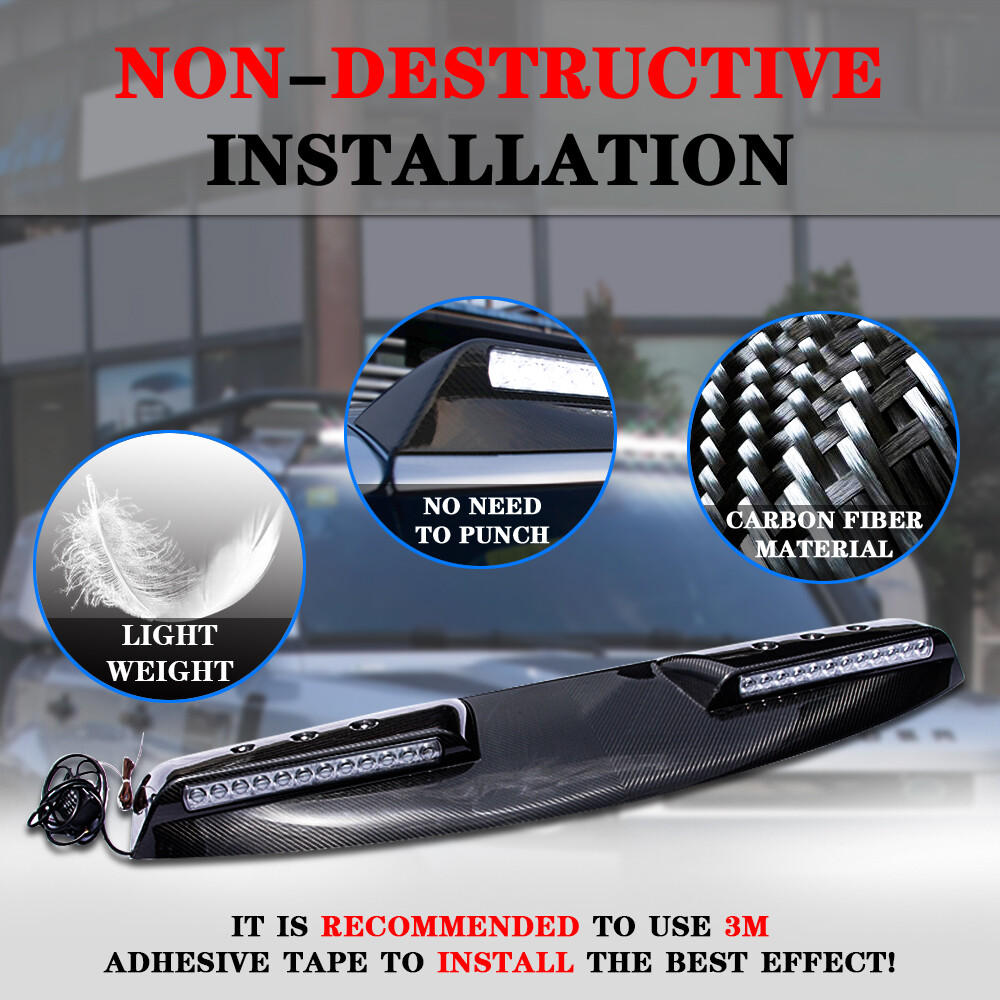 Real Carbon Fiber ROOF TOP LIGHT BAR with LED DRL for DEFENDER 90/110 ...