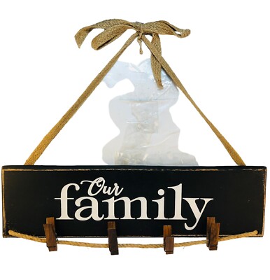 Our Family Hanging Wall Sign with Clothes Pins | eBay