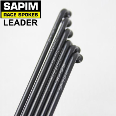 Sapim 13g | 2.3mm BLACK bicycle spokes & BLACK 4mm nipples 75mm to ...