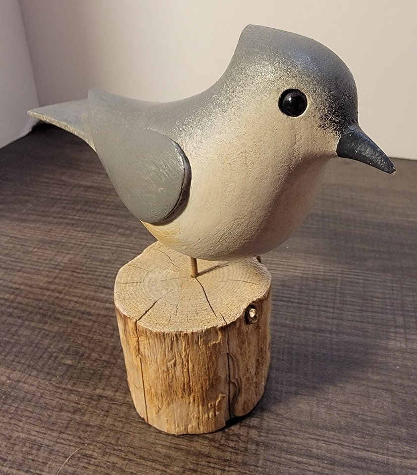 Vintage Tufted Titmouse Carving By Jamie Hand JP Hand Stamped ...