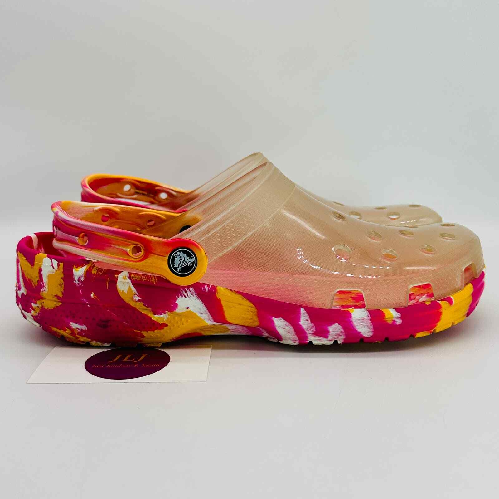 Crocs Classic Translucent Marbled Clogs White Multi 2… - Gem