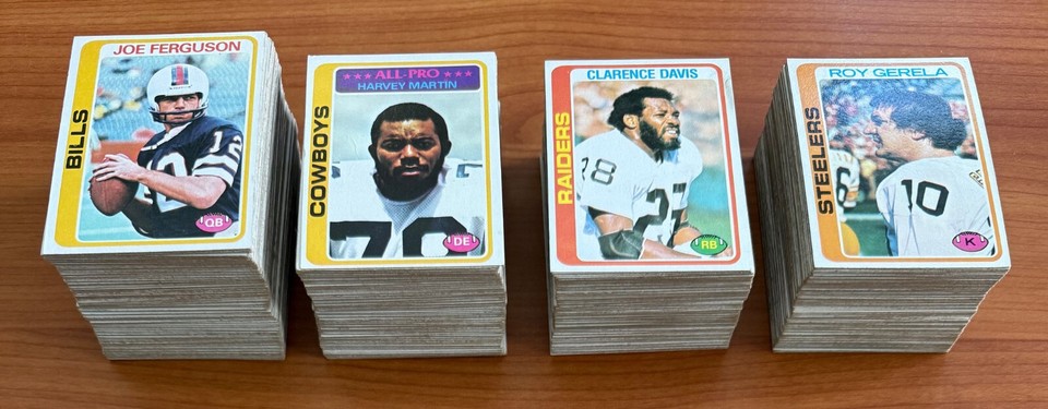 MASSIVE LOT OF 525 - TOPPS 1978 NFL MID GRADE FOOTBALL CARDS -SEMI ...