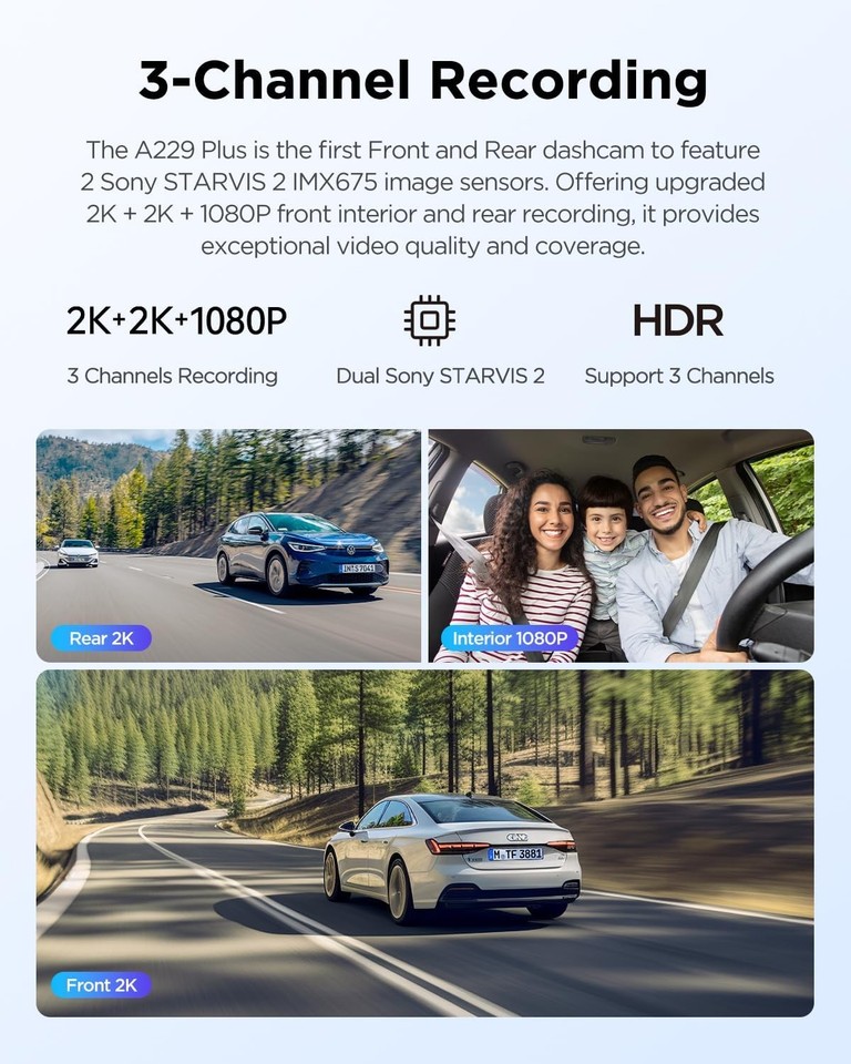 VIOFO A229 PLUS 3CH 1440p+1440p+1080p Dash Cam | eBay