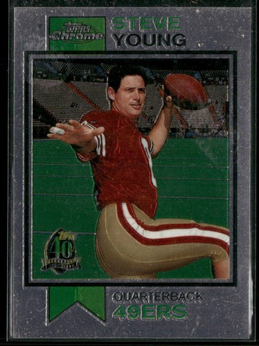 1996 Topps Chrome 40th Anniversary Commemorative Steve Young #18 SF ...