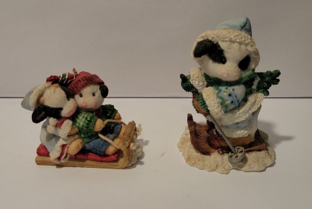 Lot of 2 Mary's Moo Moos - Ski Moo Later 257443 Cows Sledding Not ...