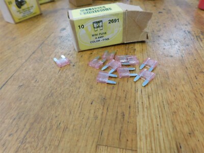 MINI FUSE 4 AMP AUTOMOTIVE PINK 4 AMP FUSES LOT OF 10 PIECES FORD GM ...
