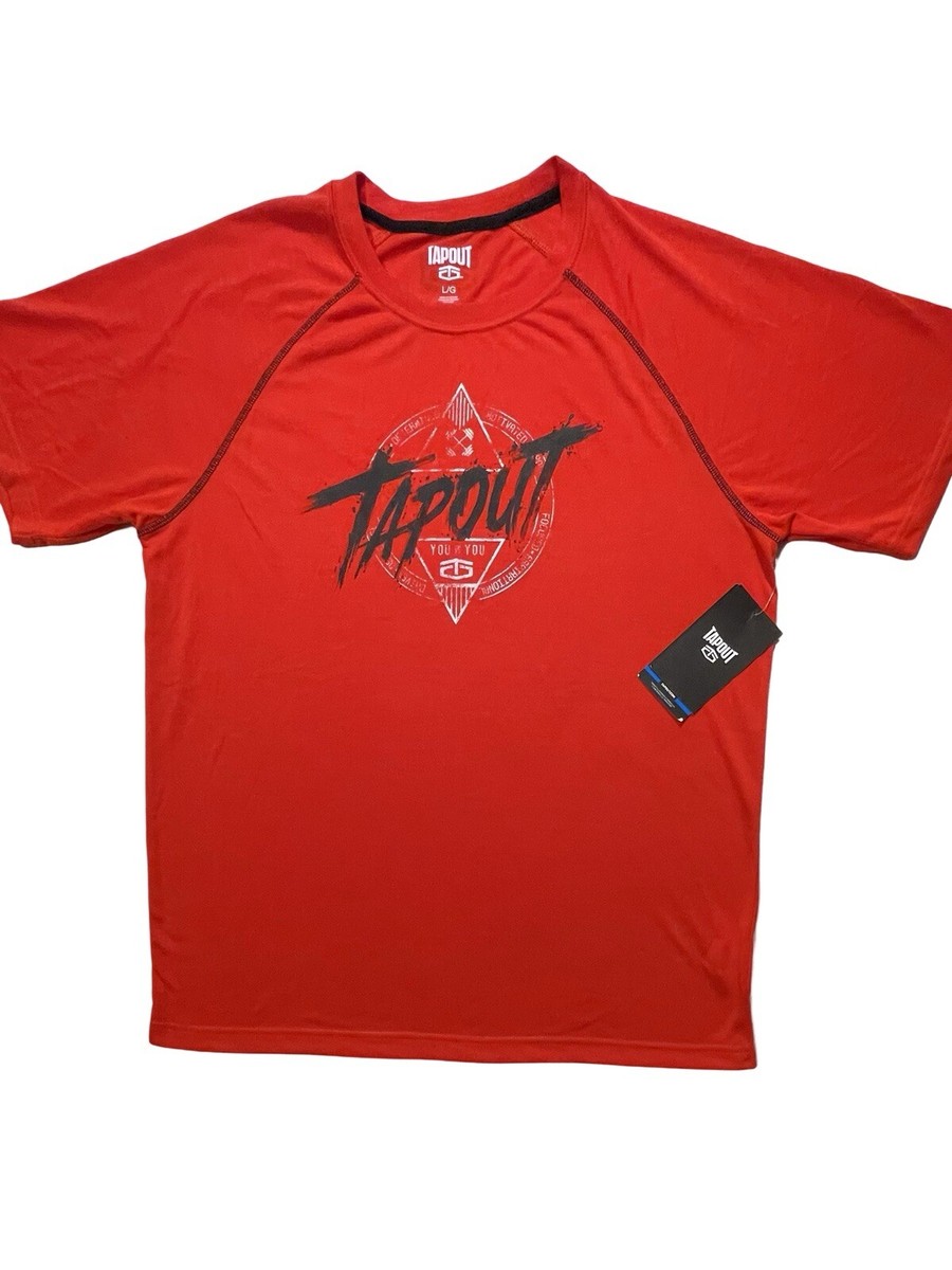 Red Tapout Logo TAPOUT T Shirts Capitalized Black/Red