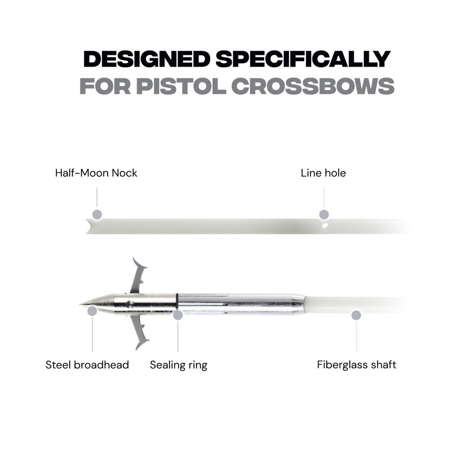 BALLISTA BAT Reverse Crossbow Pistol w/Bowfishing Arrows, Reel BL33 ...