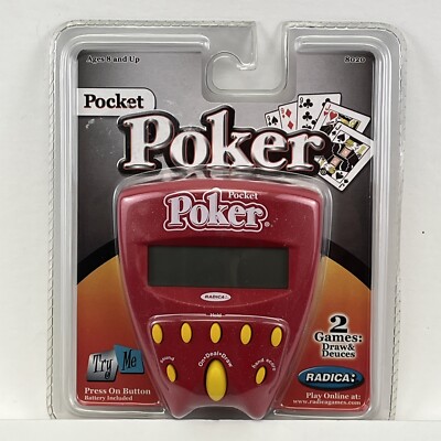 New Sealed! Radica 2002 Draw & Deuces Pocket Poker Electronic Handheld ...