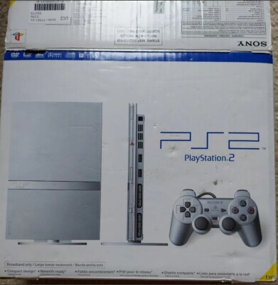 Playstation 2 PS2 Slim Silver SCPH-77001 CIB With Extra Silver ...