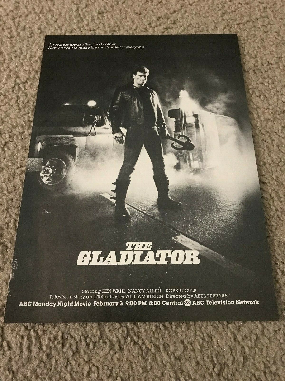 Vintage 1985 THE GLADIATOR MOVIE ABC Print | Grelly USA