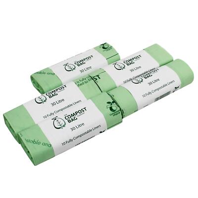 50 x 30L Compost Bag Compostable Bags for Kitchen Caddy/Outdoor Food ...