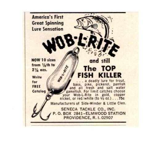 1964 SENECA WOB-L-RITE FISHING LURE PRINT AD, VTG TACKLE, LURES, AD | eBay