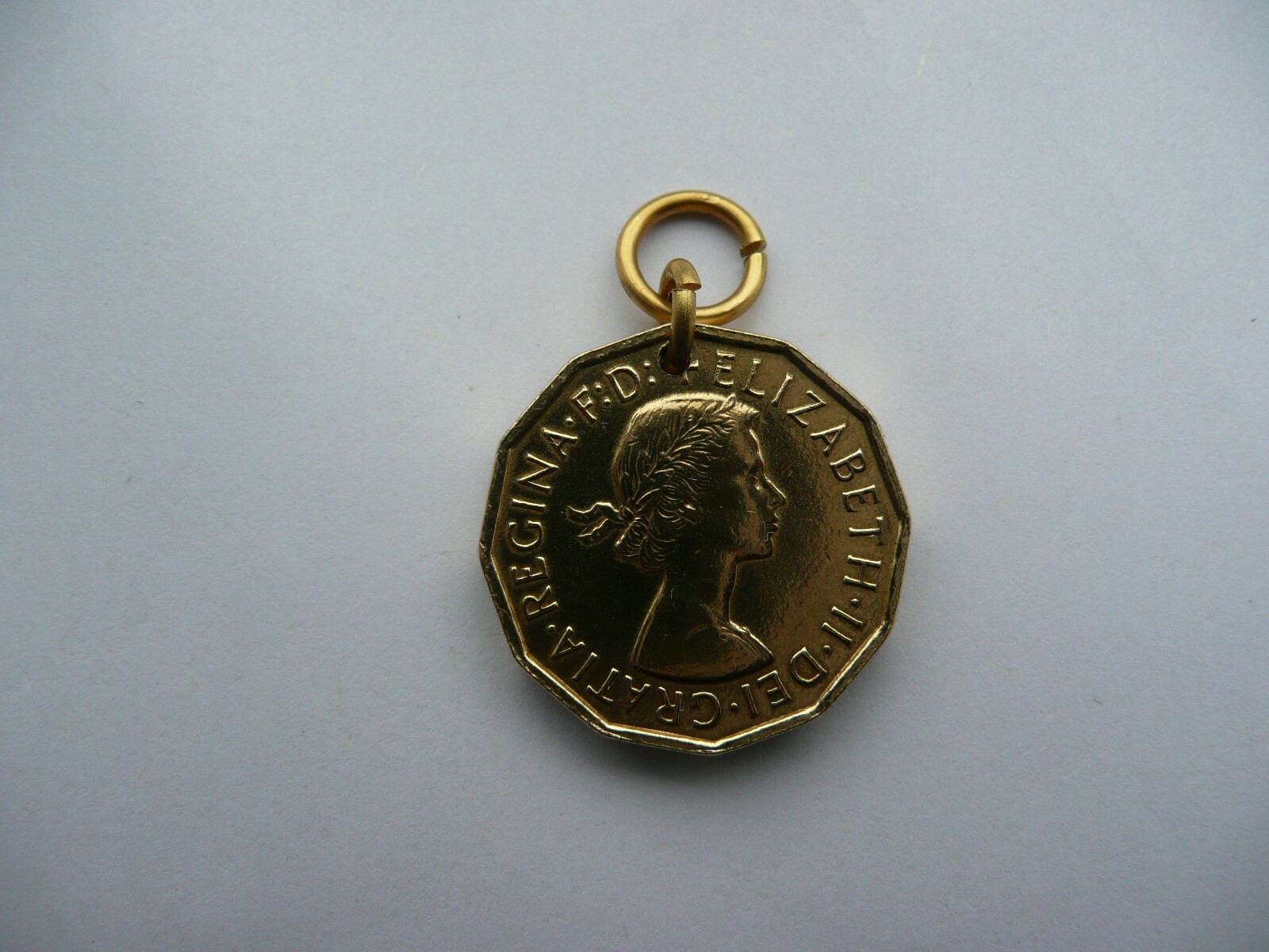 three pence watch fob threepence 3d coin a threepence threepenny bit ...