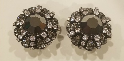 RARE STATEMENT JOSE & MARIA BARRERA BLACK GRAY CLUSTER CRYSTAL EVENING ...
