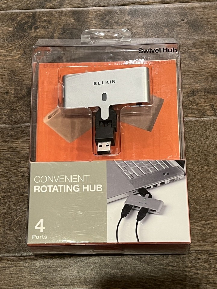 Belkin Convenient Rotating Hub High Speed Swivel Hub-4 Ports-USB-Mac ...