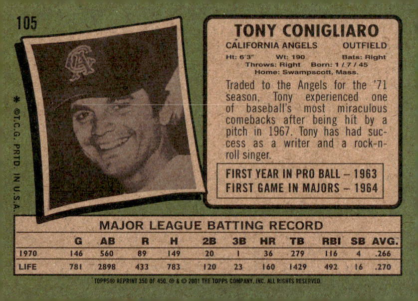 2001 Topps Archives #350 Tony Conigliaro | eBay