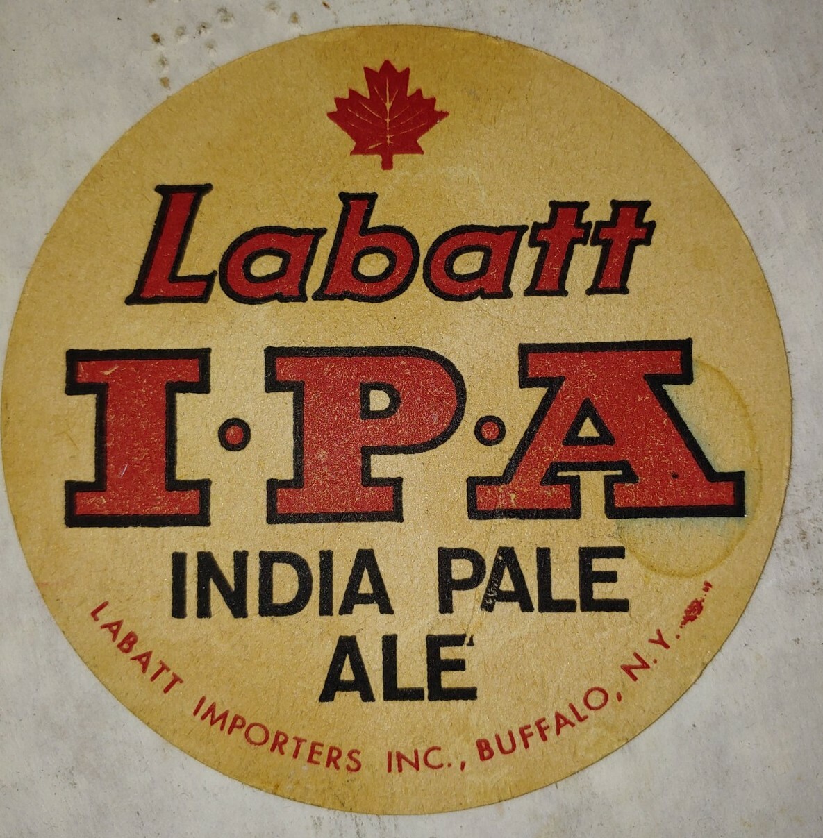 Beer Bar Coaster, Labatt, India Pale Ale, IPA, BUFFALO NY. (TV1) | eBay